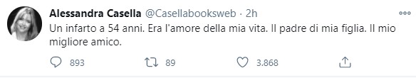Alessandra Casella, il marito muore a 54 anni: "Era l'amore della mia ...